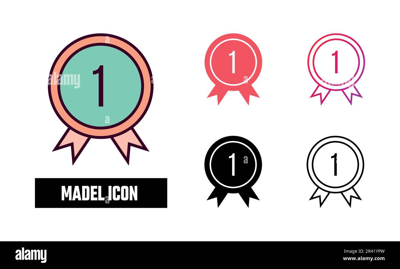 Medal Icon Set Vector Illustration Stock Vector Image & Art - Alamy