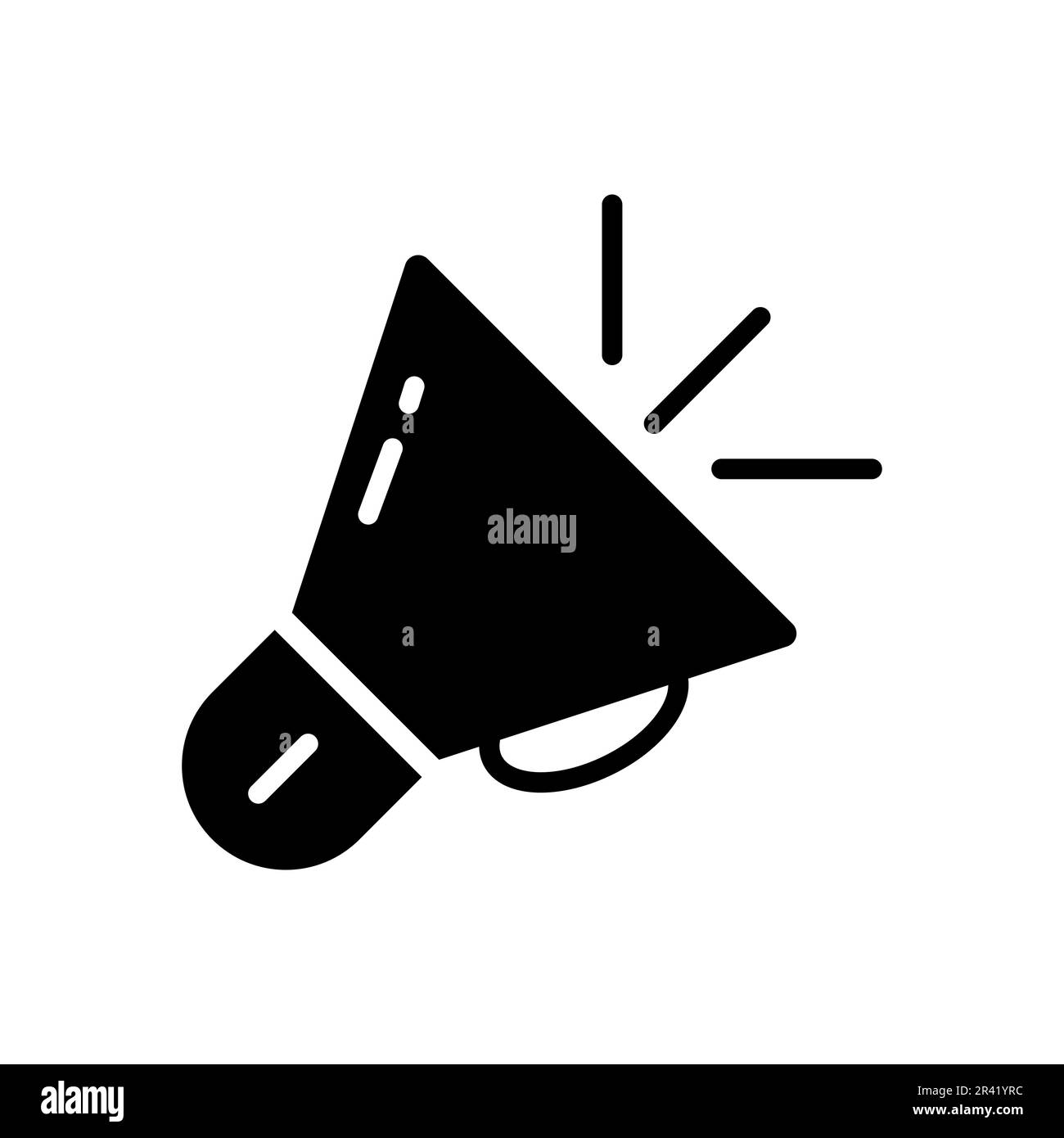Megaphone Fill Icon Symbol Vector. Black Glyph Megaphone Icon Stock ...