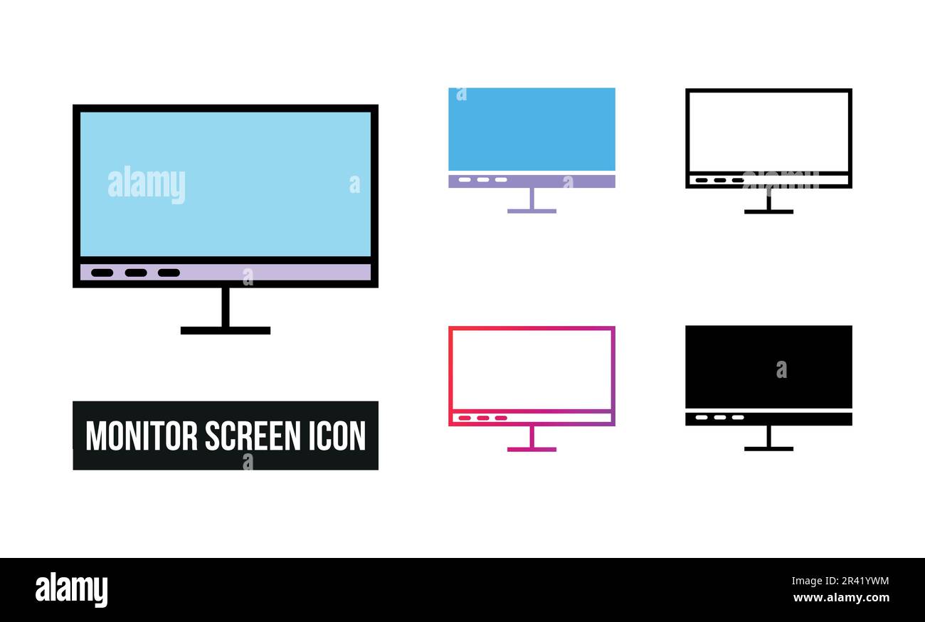 Monitor Screen Icon Set Vector Illustration Stock Vector Image & Art ...