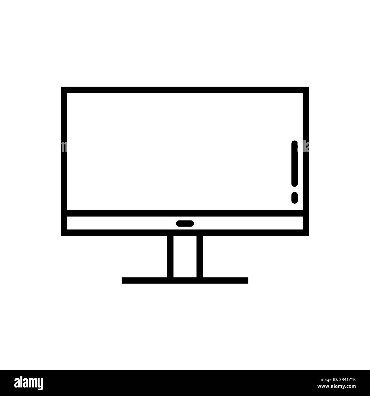 Monitor Screen Lineal Icon Symbol Vector. Black Outline Monitor Screen ...