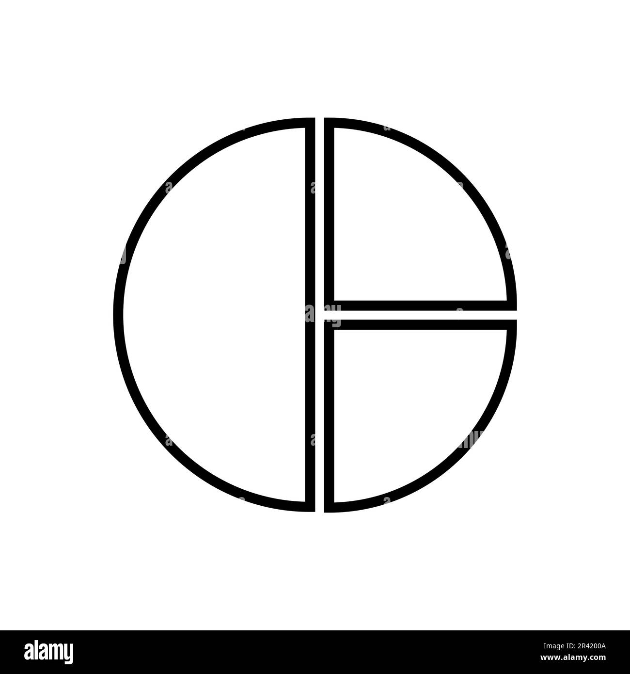 Pie Chart Lineal Icon Symbol Vector. Black Outline Pie Chart Icon Stock Vector Image & Art - Alamy