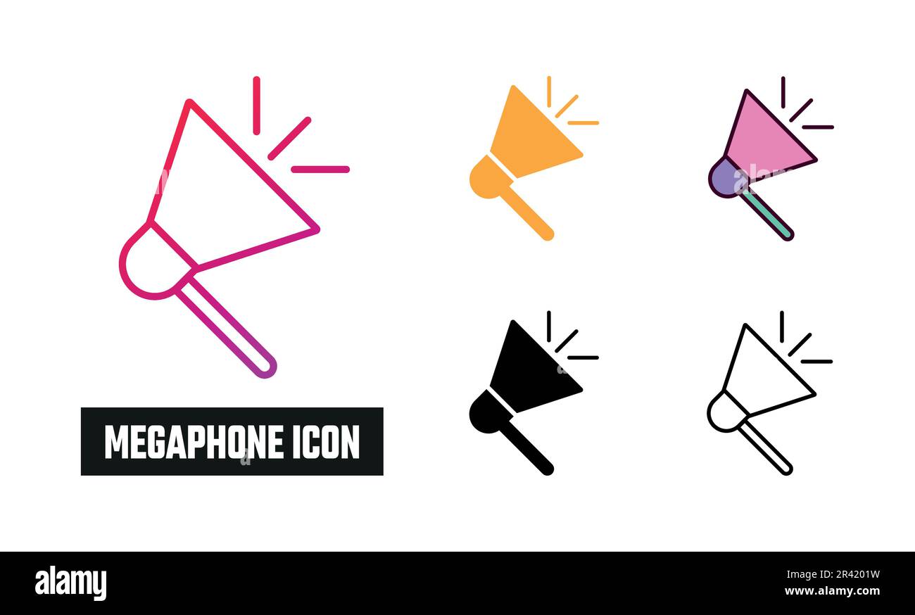 Megaphone Icon Set Vector Illustration Stock Vector Image & Art - Alamy
