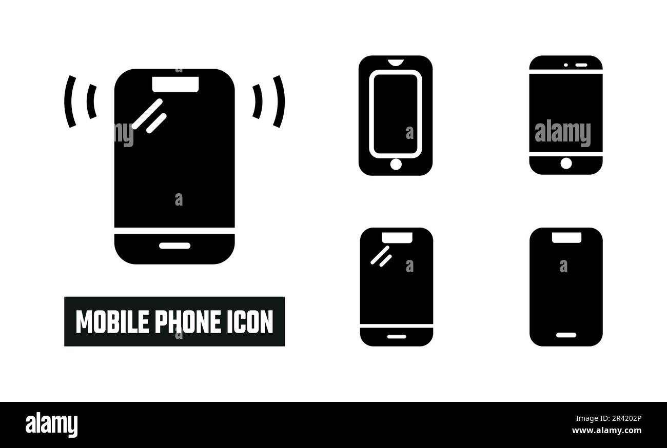 Mobile Phone Fill Icon Symbol Vector. Black Glyph Mobile Phone Icon ...