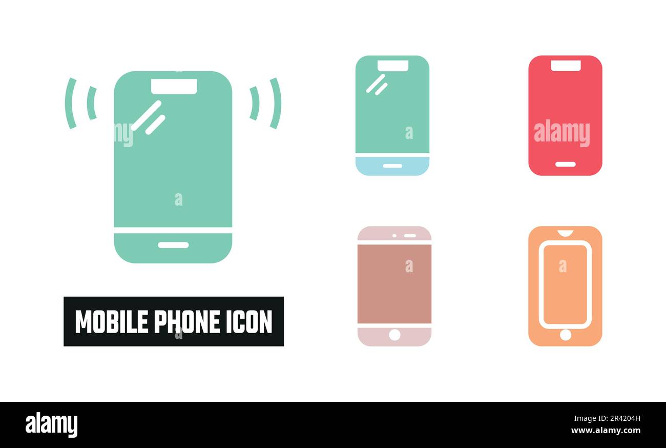 Flat Mobile Phone Icon Symbol Vector Illustration Stock Vector Image ...