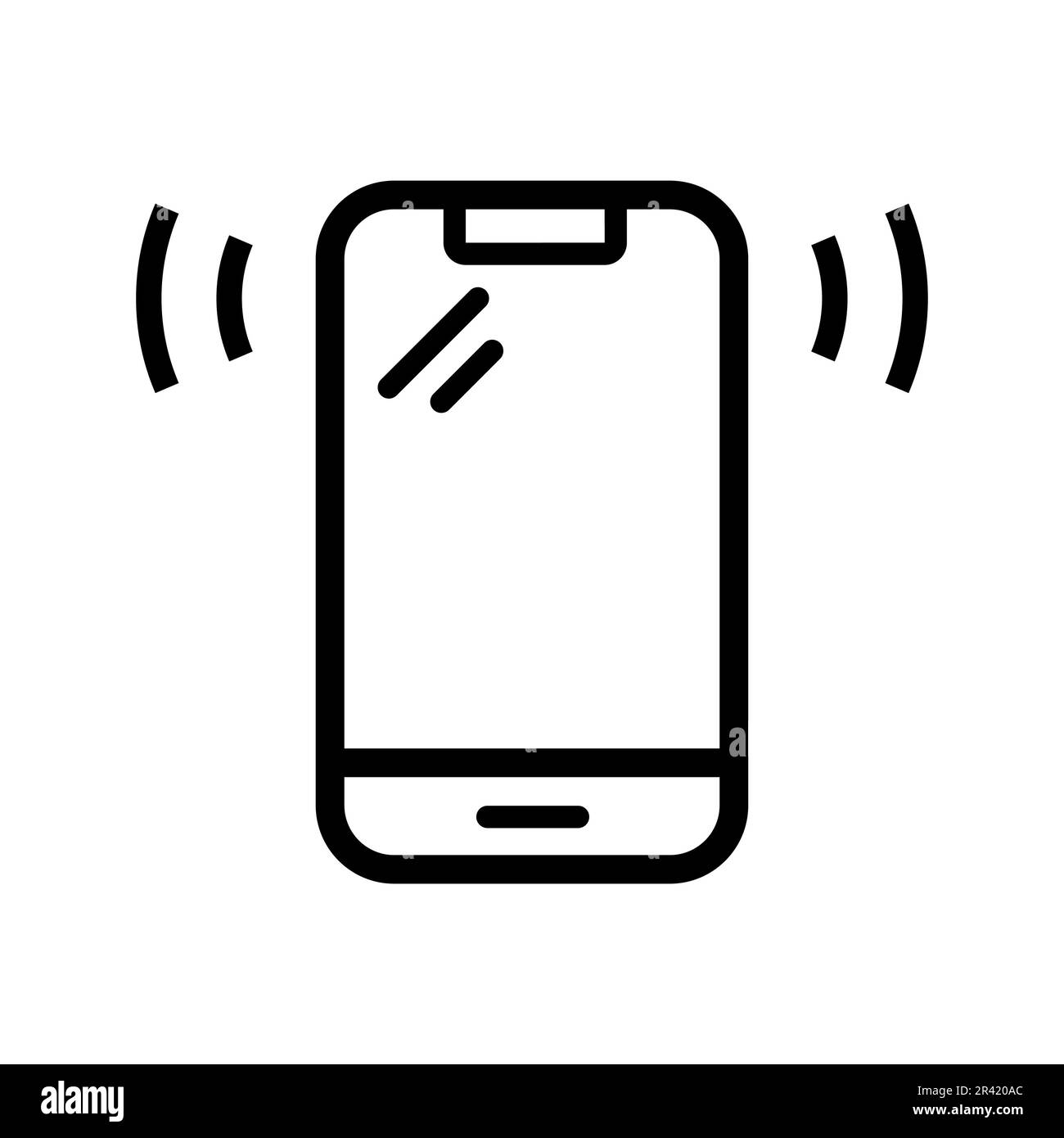 Mobile Phone Lineal Icon Symbol Vector. Black Outline Mobile Phone Icon ...