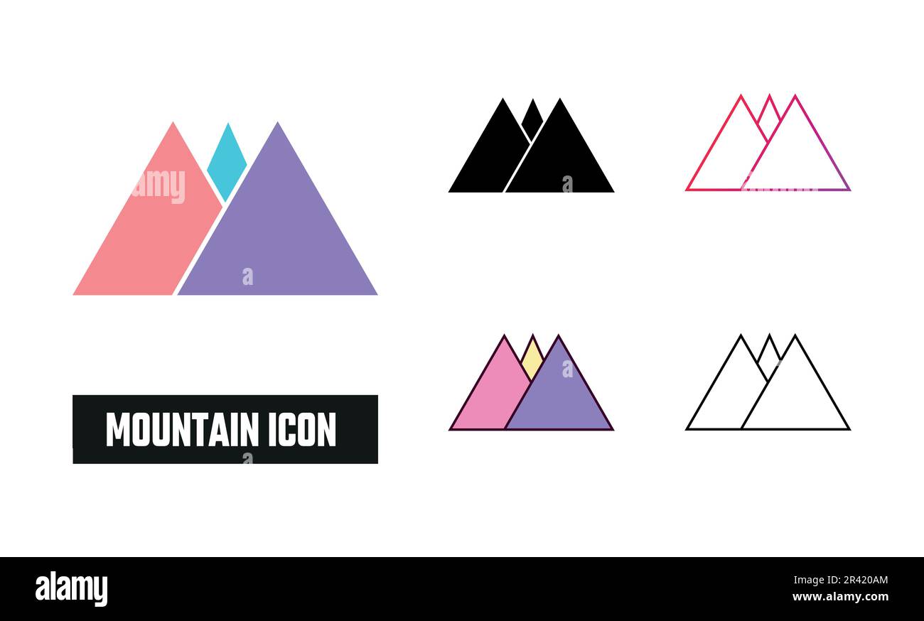 Mountain Icon Set Vector Illustration Stock Vector Image & Art - Alamy