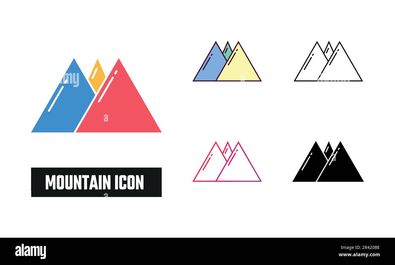 Mountain Icon Set Vector Illustration Stock Vector Image & Art - Alamy