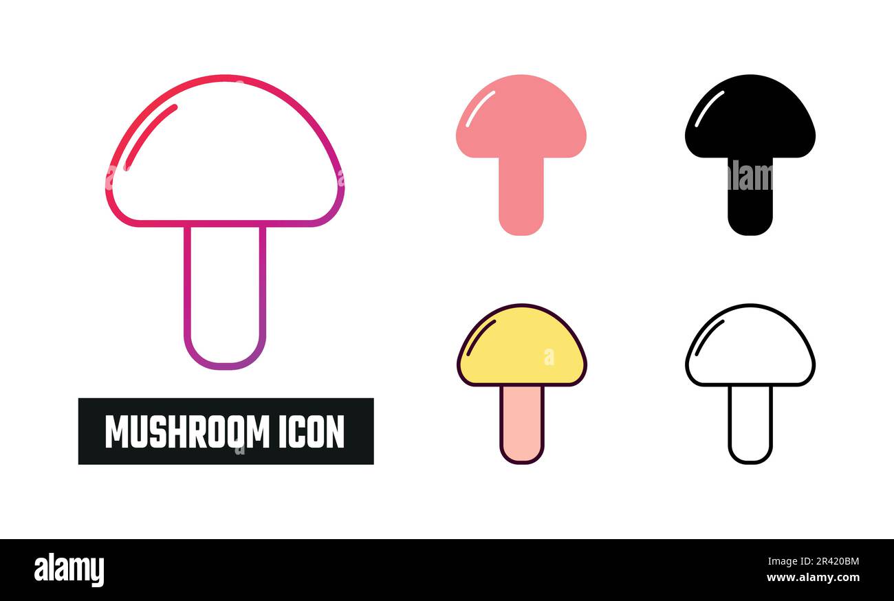 Mushroom Icon Set Vector Illustration Stock Vector Image & Art - Alamy