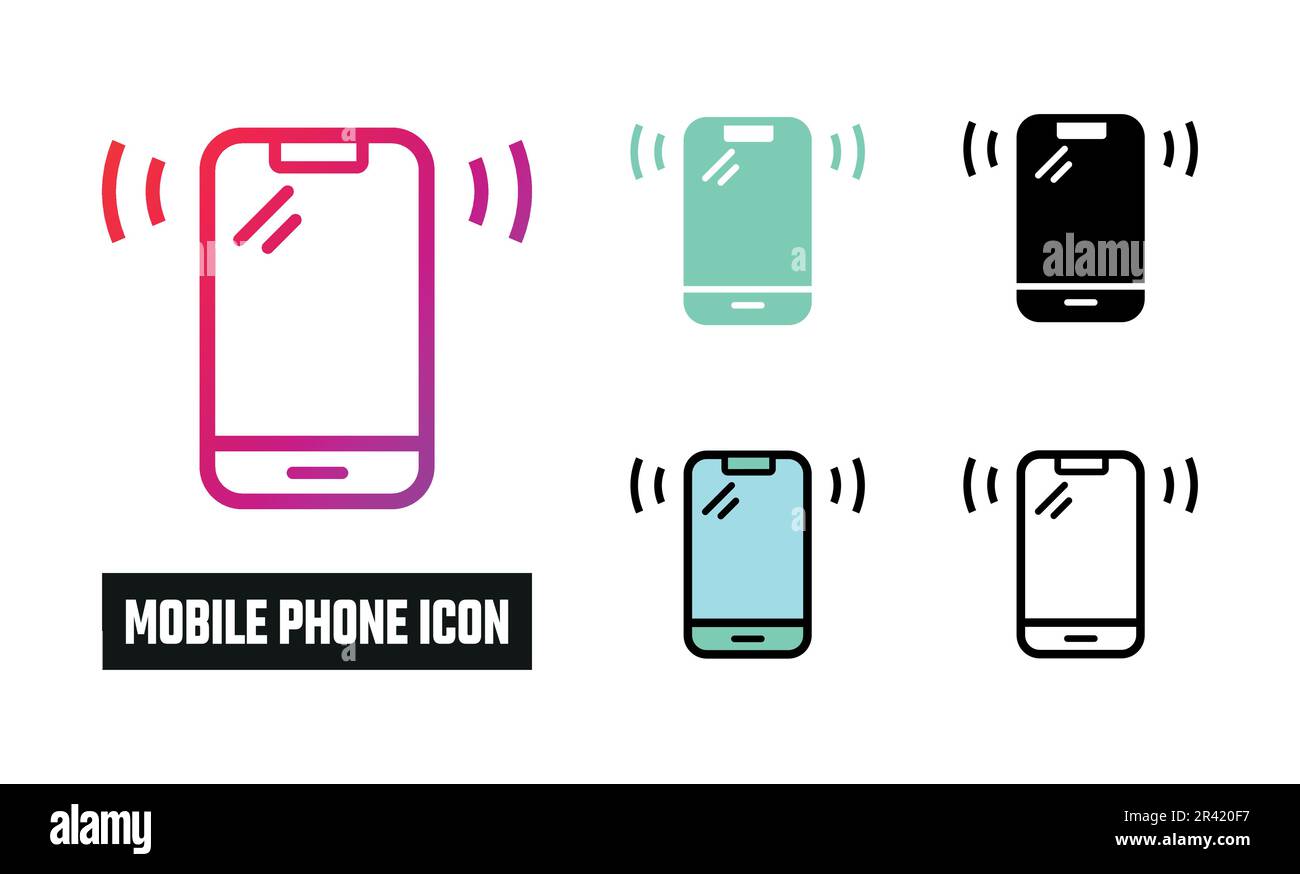Mobile Phone Icon Set Vector Illustration Stock Vector Image & Art - Alamy