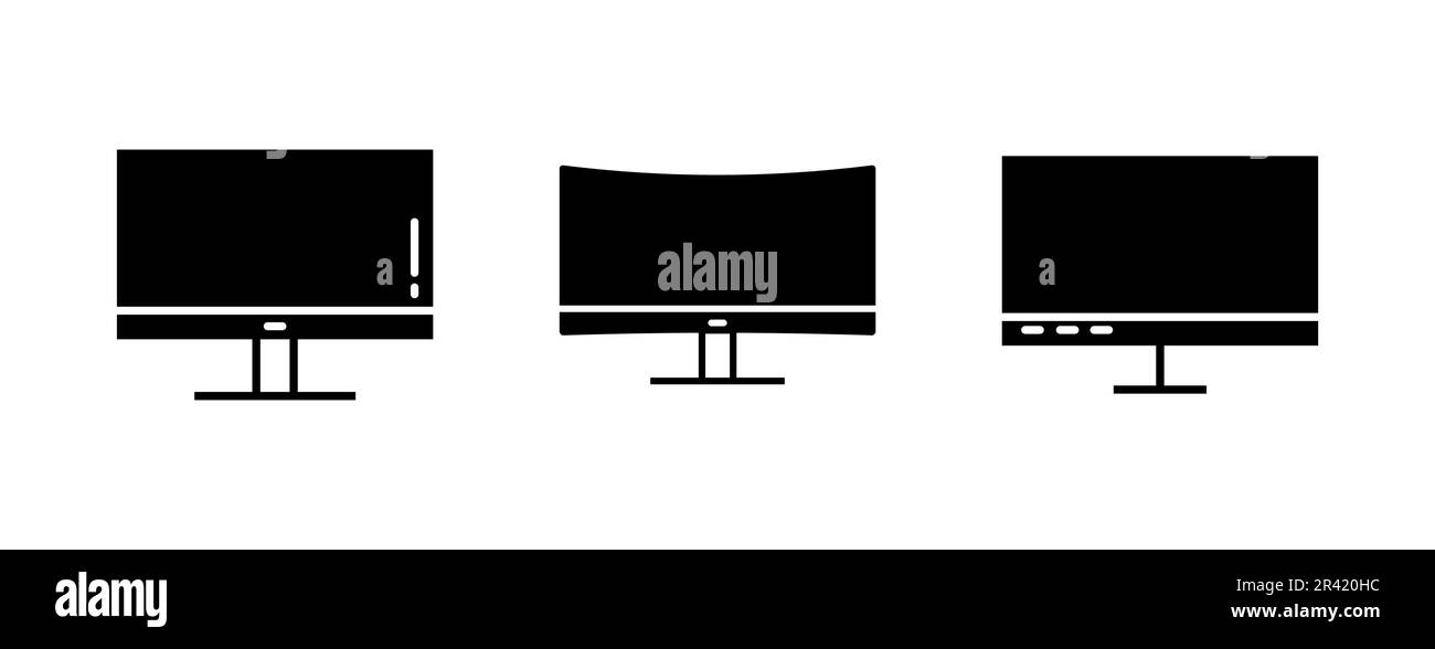 Monitor Screen Fill Icon Symbol Vector. Black Glyph Monitor Screen Icon ...