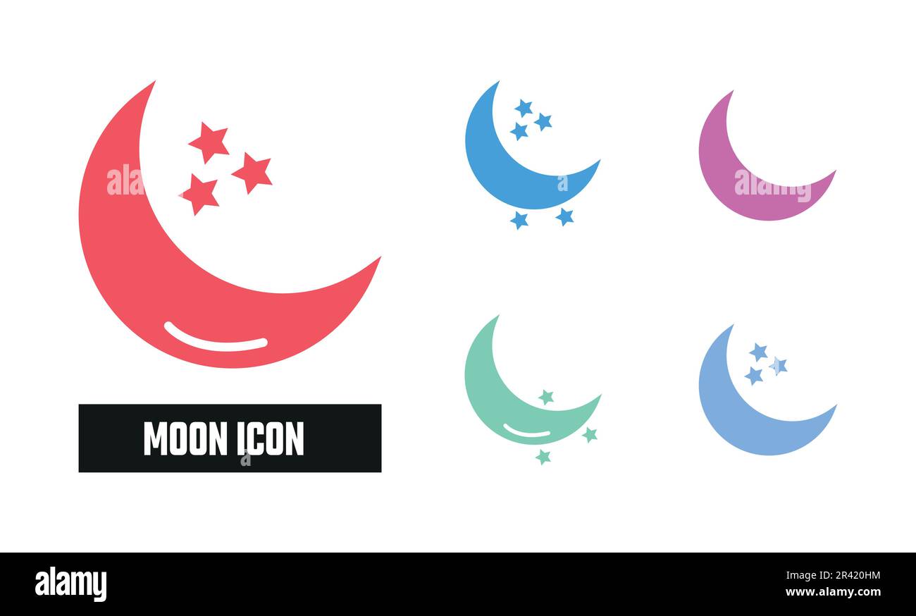 Flat Moon Icon Symbol Vector Illustration Stock Vector Image & Art - Alamy