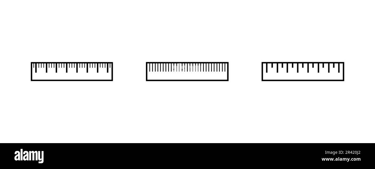 Ruler Lineal Icon Symbol Vector. Black Outline Ruler Icon Stock Vector ...