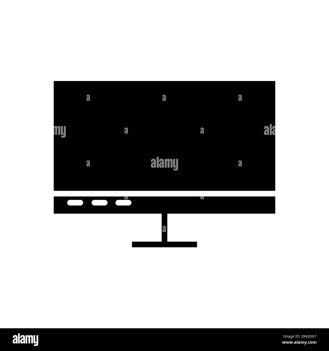Monitor Screen Fill Icon Symbol Vector. Black Glyph Monitor Screen Icon Stock Vector Image & Art ...