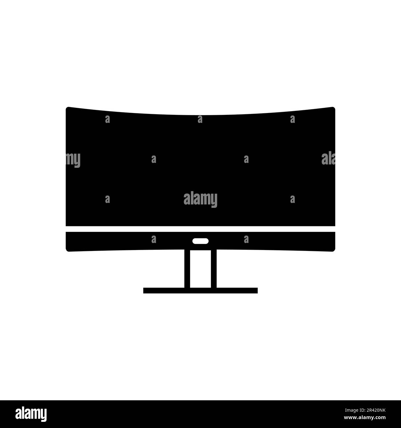 Monitor Screen Fill Icon Symbol Vector. Black Glyph Monitor Screen Icon ...