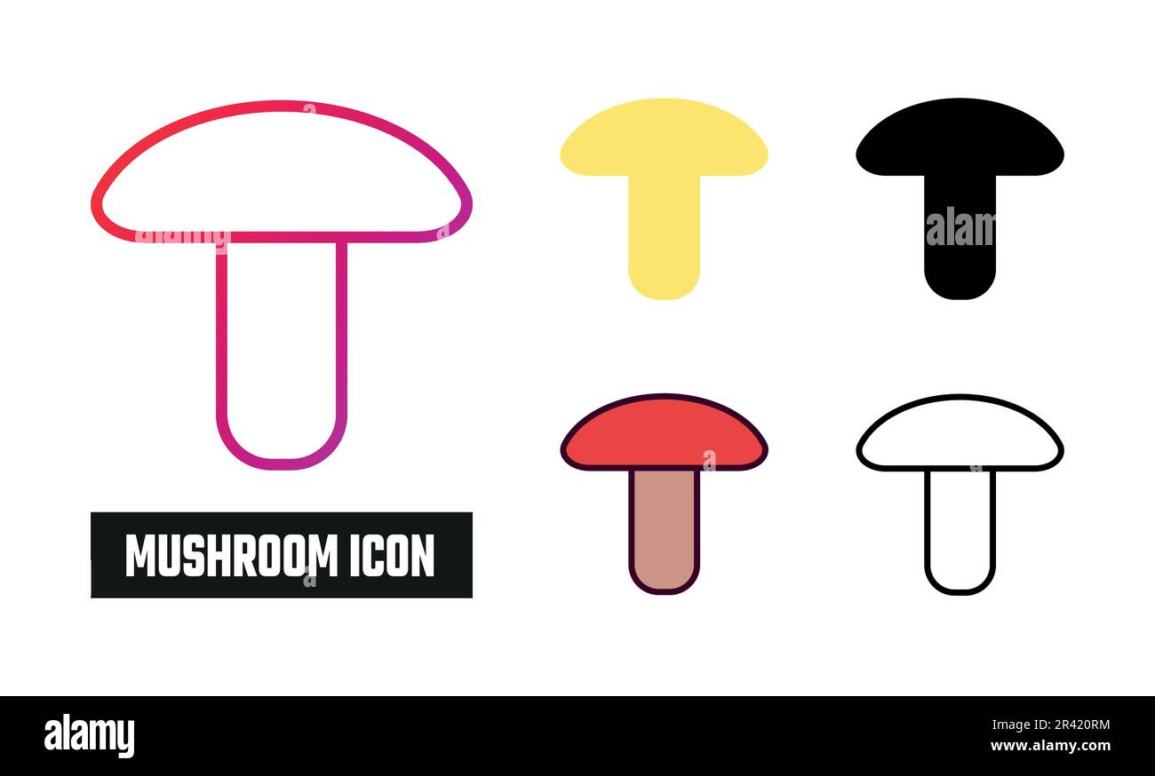 Mushroom Icon Set Vector Illustration Stock Vector Image & Art - Alamy
