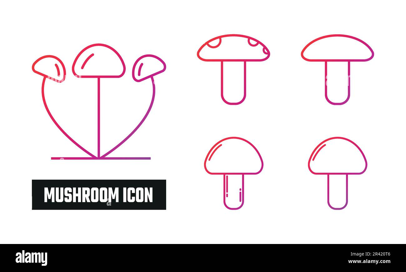 Mushroom Gradient Icon Vector Illustration Stock Vector Image & Art - Alamy