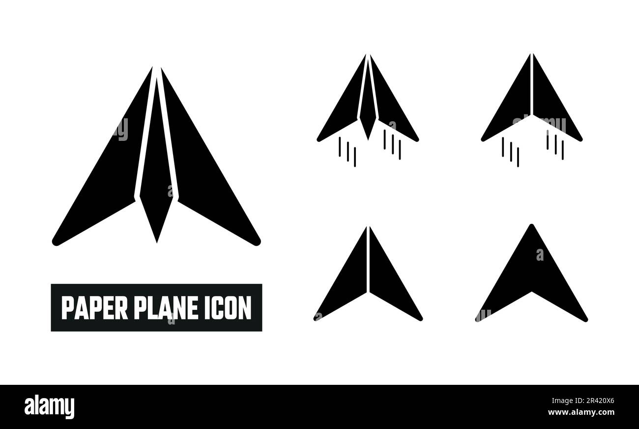 Paper plane Fill Icon Symbol Vector. Black Glyph Paper plane Icon Stock ...