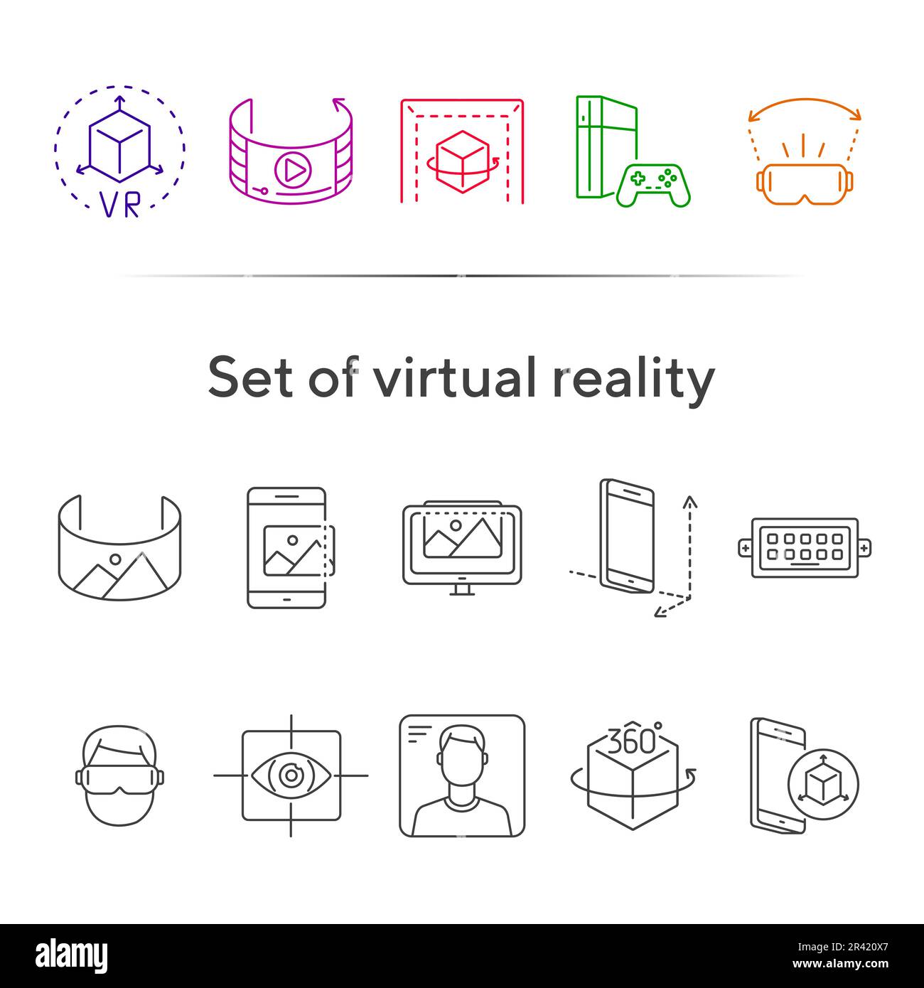 Set of virtual reality icons Stock Vector Image & Art - Alamy