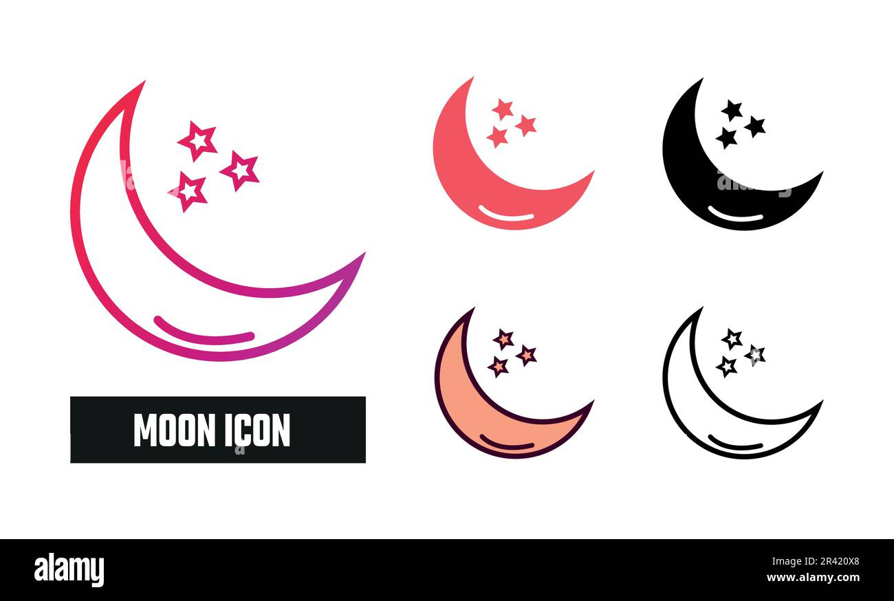 Moon Icon Set Vector Illustration Stock Vector Image & Art - Alamy