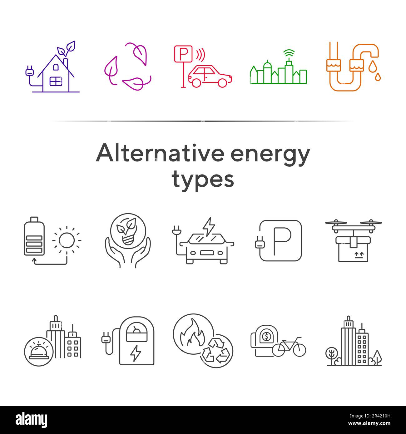 Alternative energy types icons Stock Vector Image & Art - Alamy