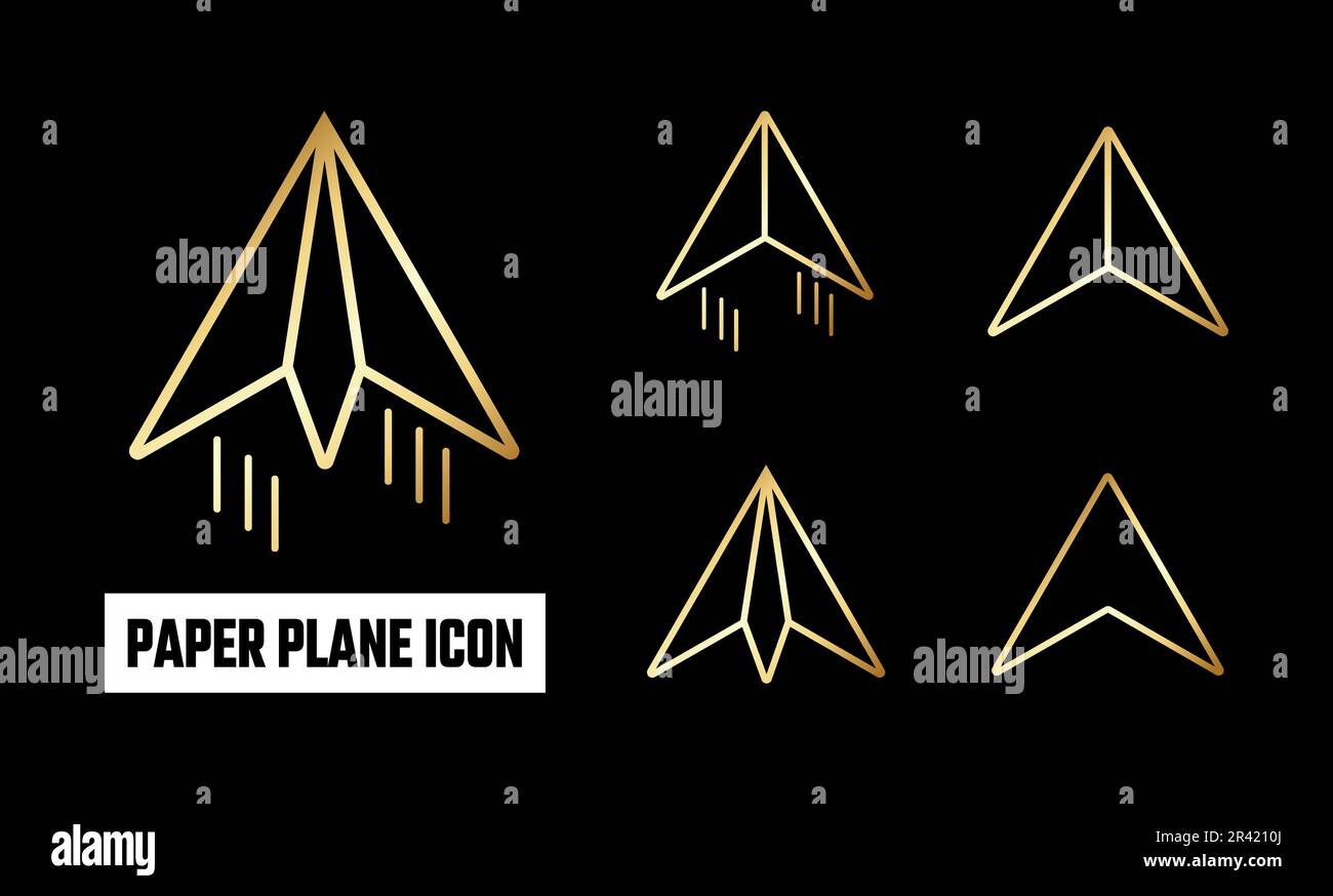 Golden Paper plane Icon Vector Illustration Stock Vector Image & Art ...
