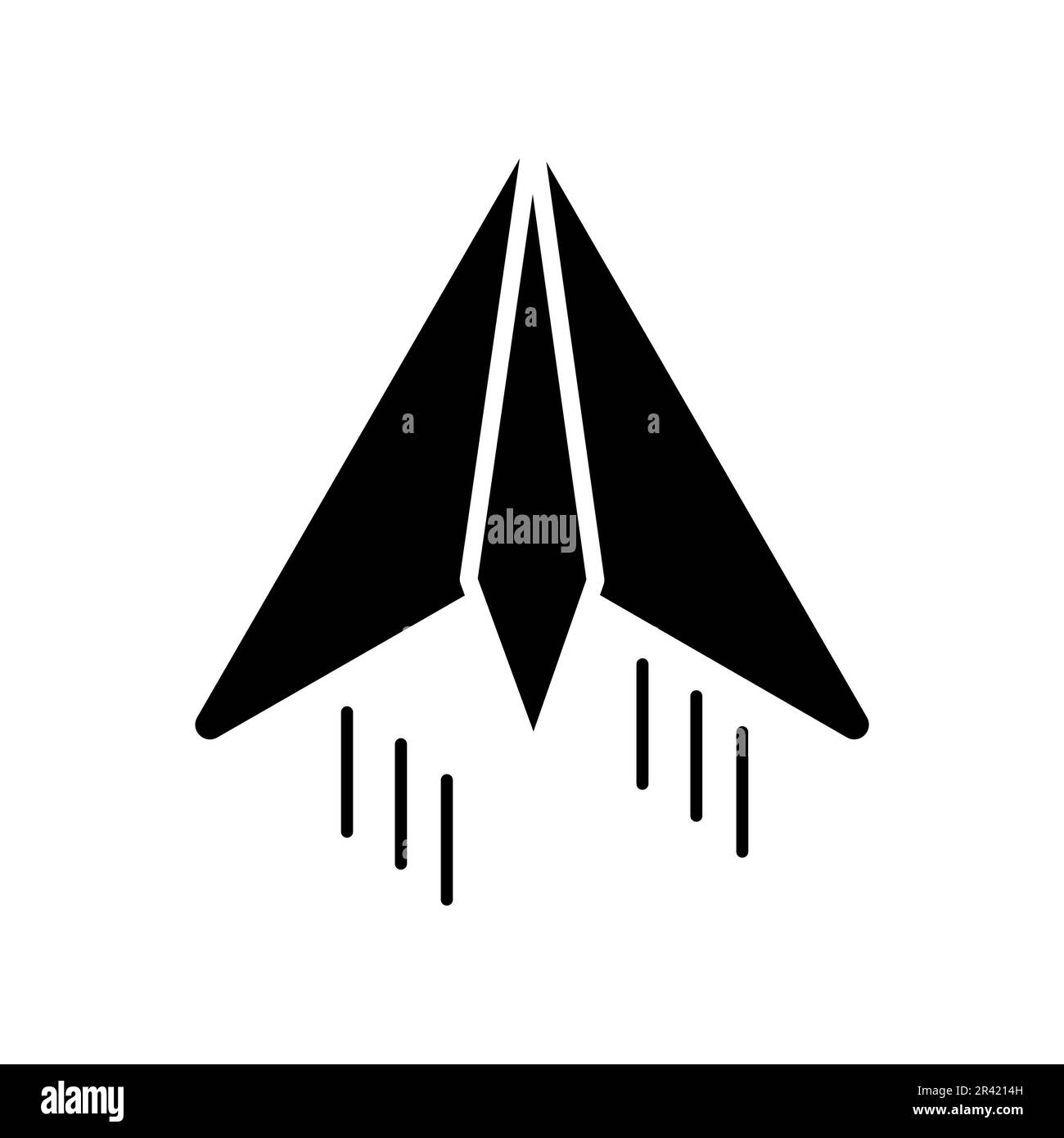 Paper plane Fill Icon Symbol Vector. Black Glyph Paper plane Icon Stock ...
