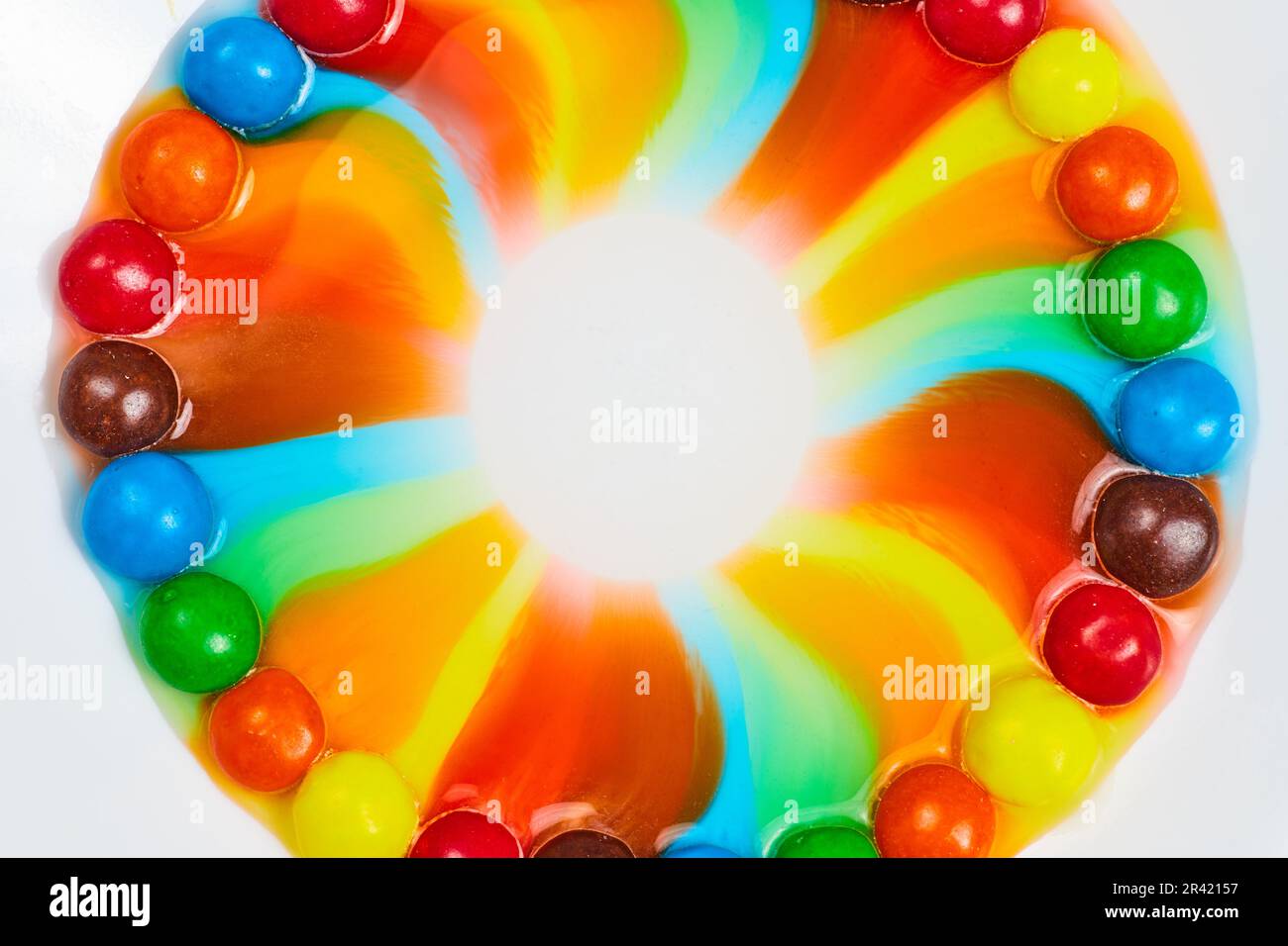 Circular prism of colors from candy skittles Stock Photo - Alamy