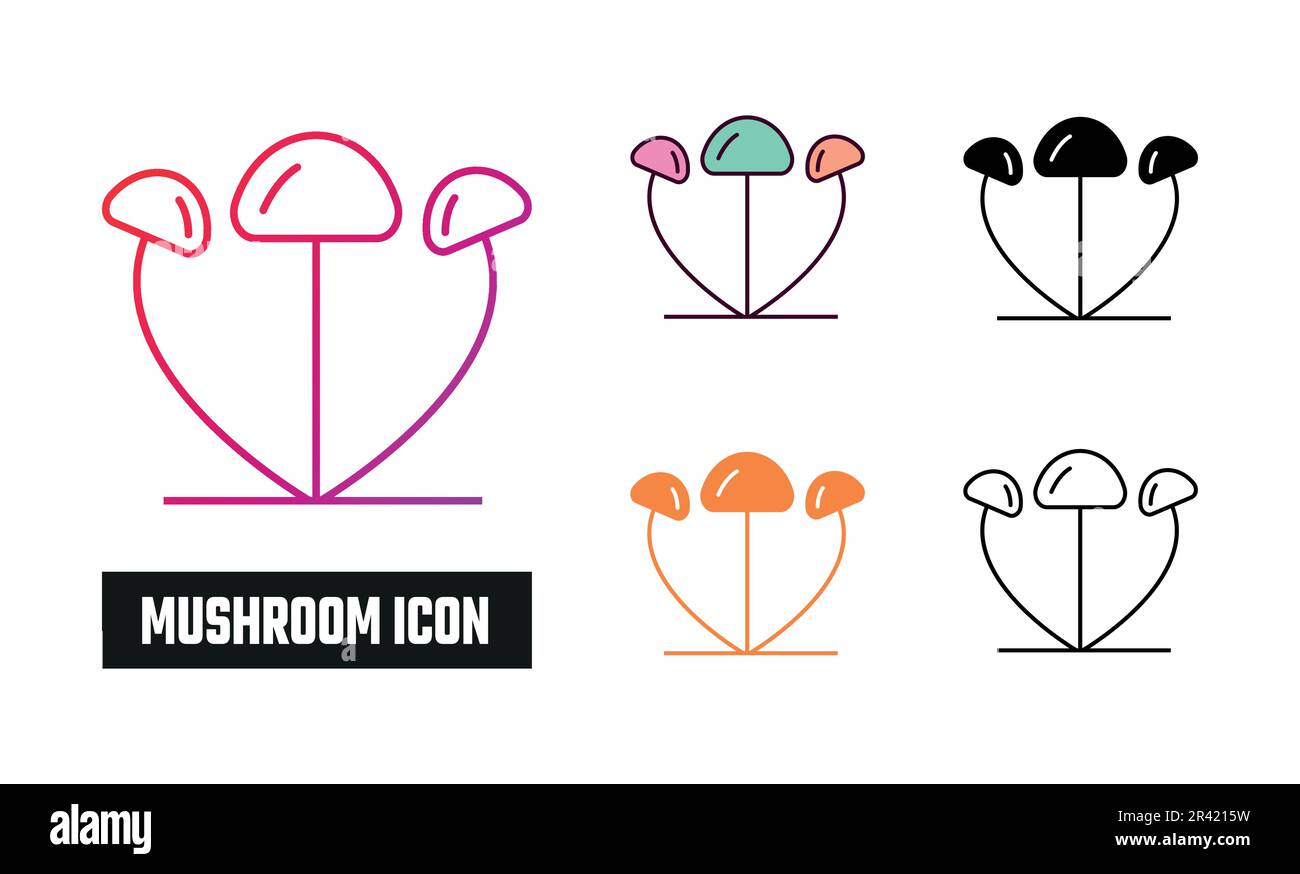 Mushroom Icon Set Vector Illustration Stock Vector Image & Art - Alamy