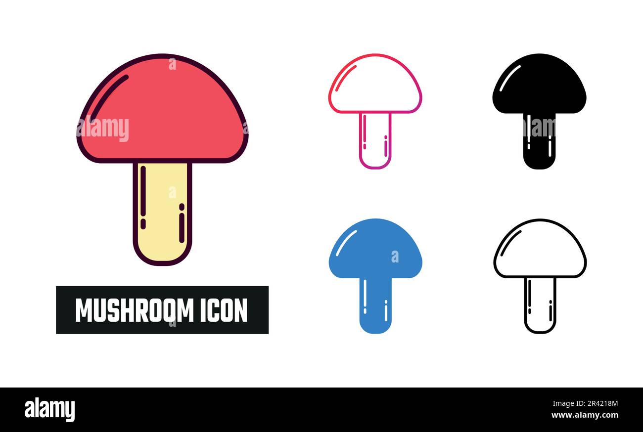Mushroom Icon Set Vector Illustration Stock Vector Image & Art - Alamy