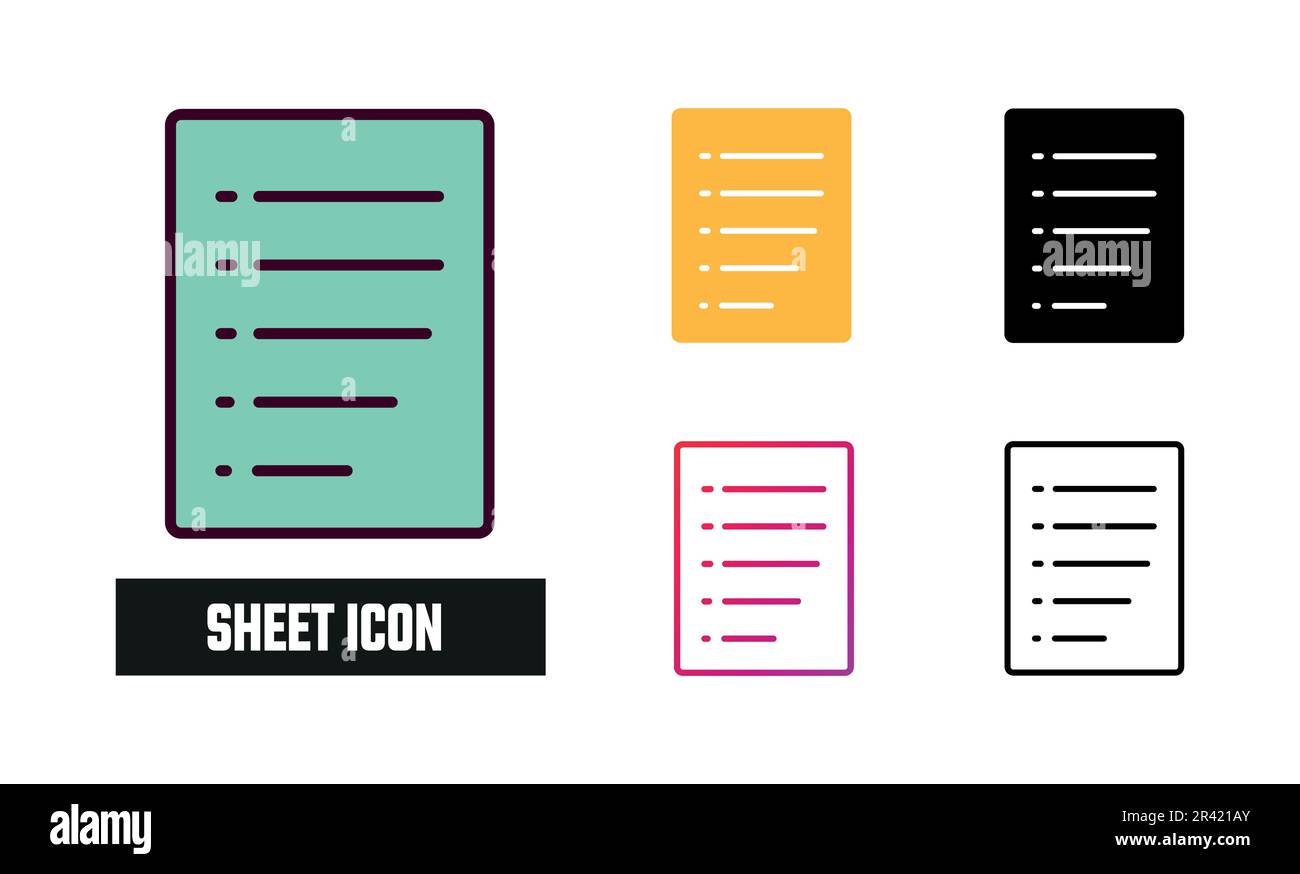 Sheet icon Stock Vector Images - Alamy