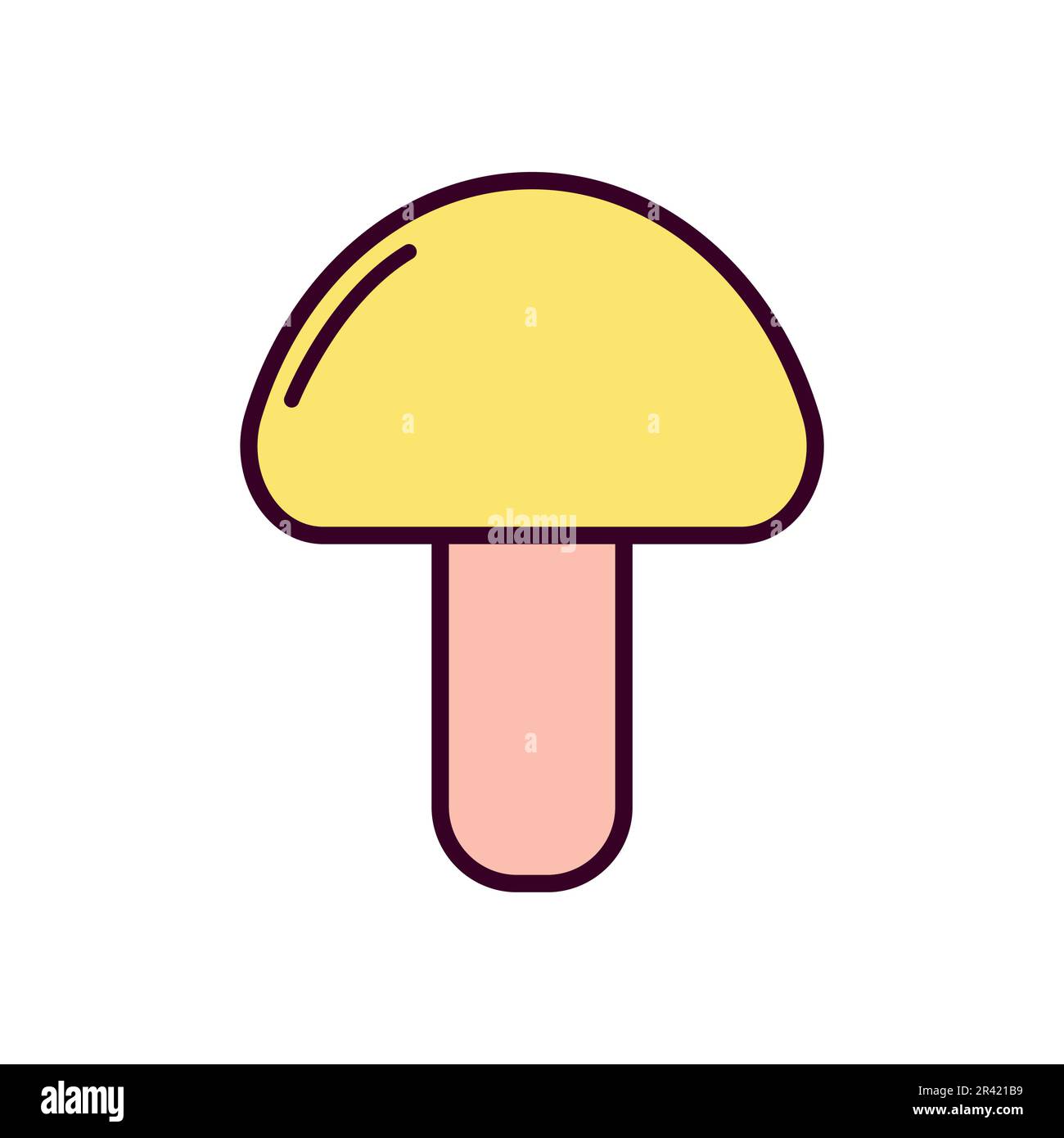 Mushroom Icon Vector Illustration. Mushroom Lineal Color Icon Stock ...