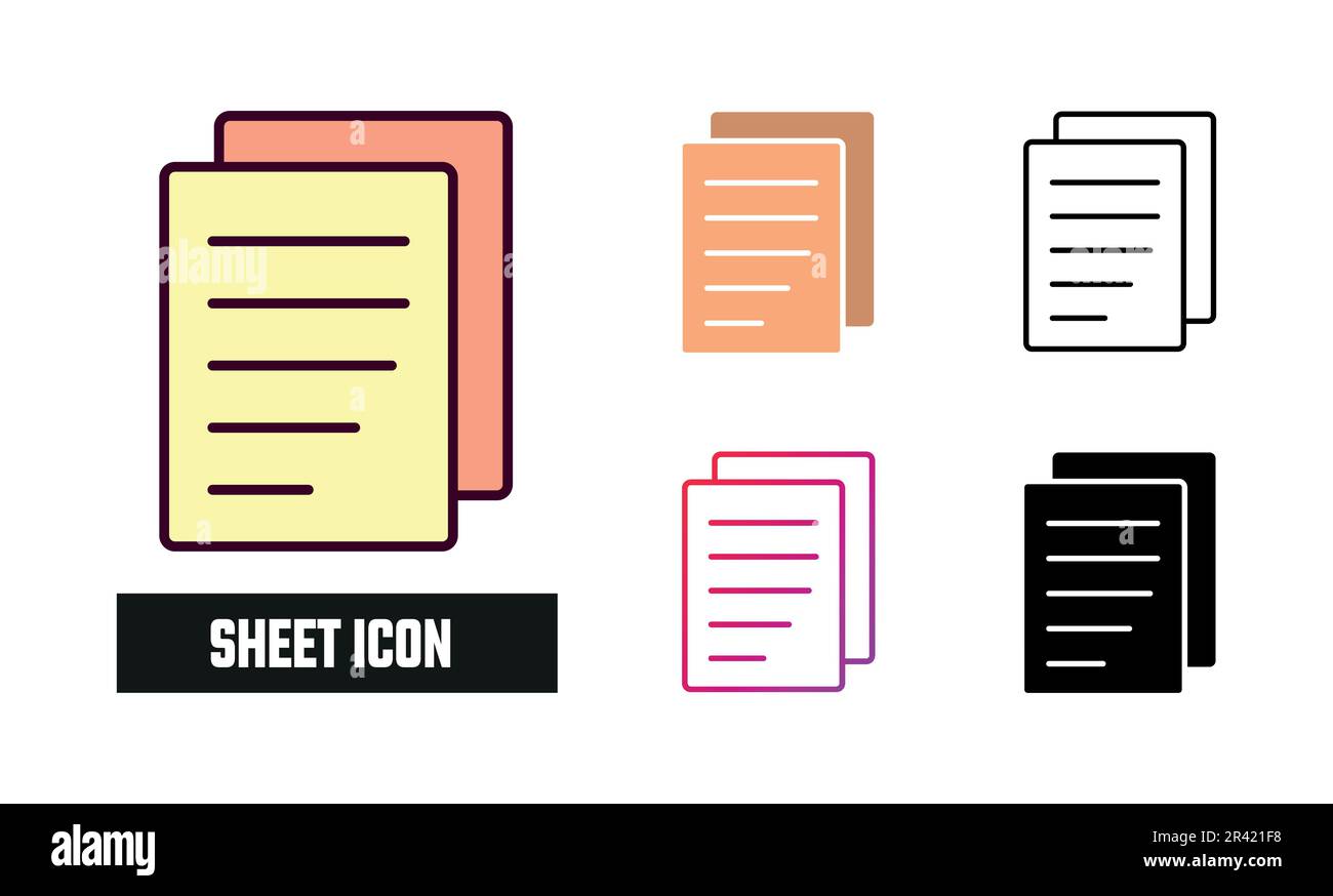 Sheet Icon Set Vector Illustration Stock Vector Image & Art - Alamy