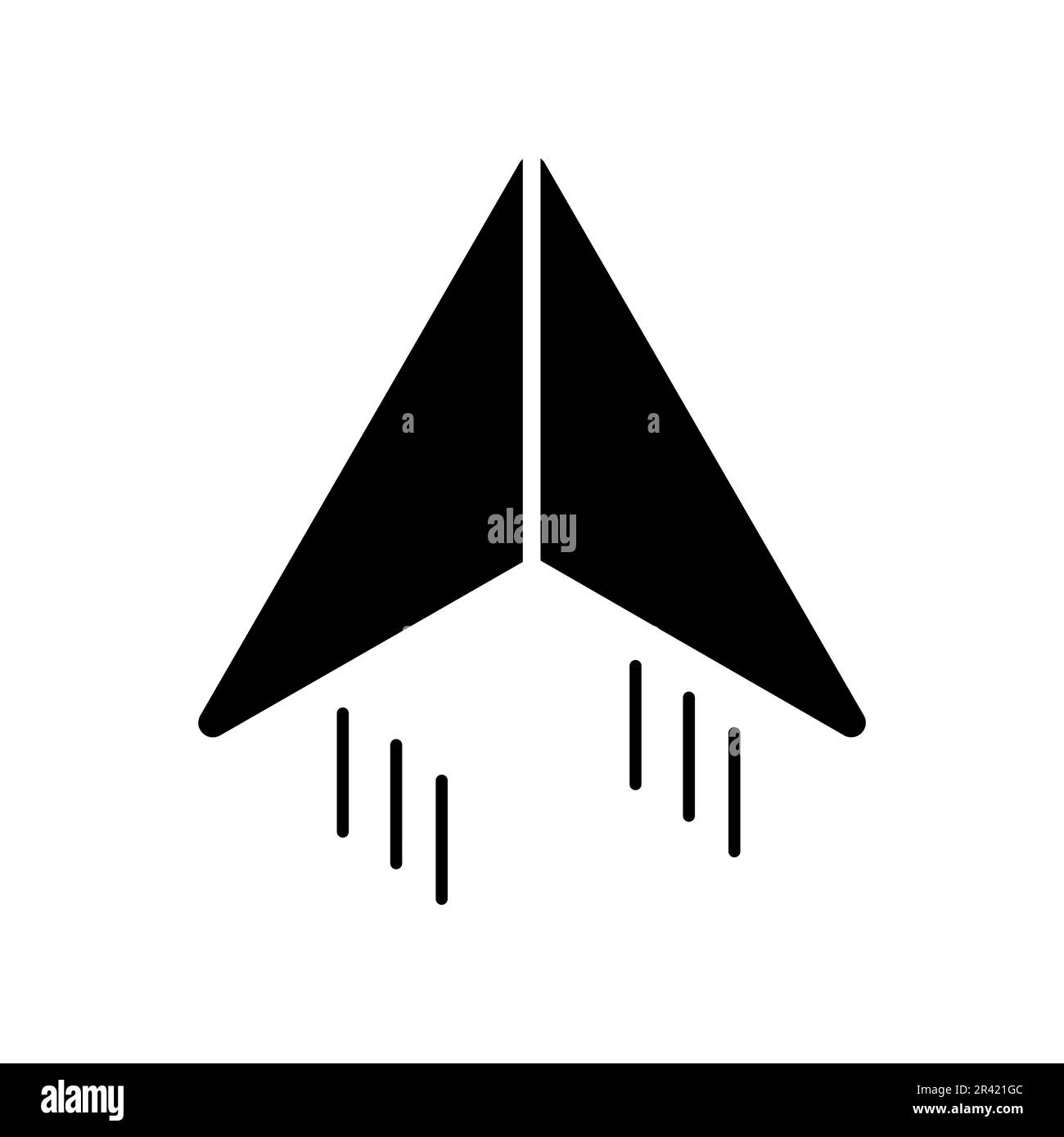 Paper plane Fill Icon Symbol Vector. Black Glyph Paper plane Icon Stock ...
