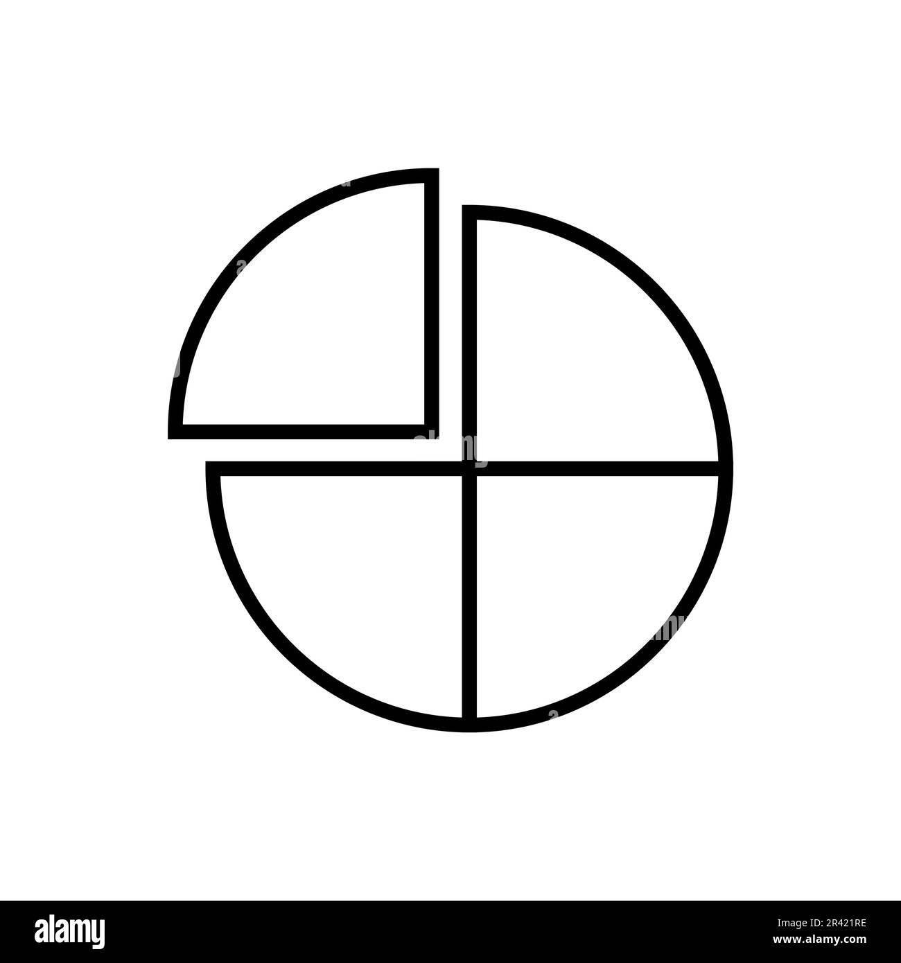 Pie Chart Lineal Icon Symbol Vector. Black Outline Pie Chart Icon Stock Vector Image & Art - Alamy