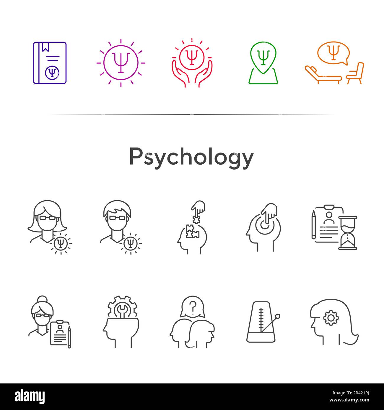 Psychology line icon set Stock Vector Image & Art - Alamy