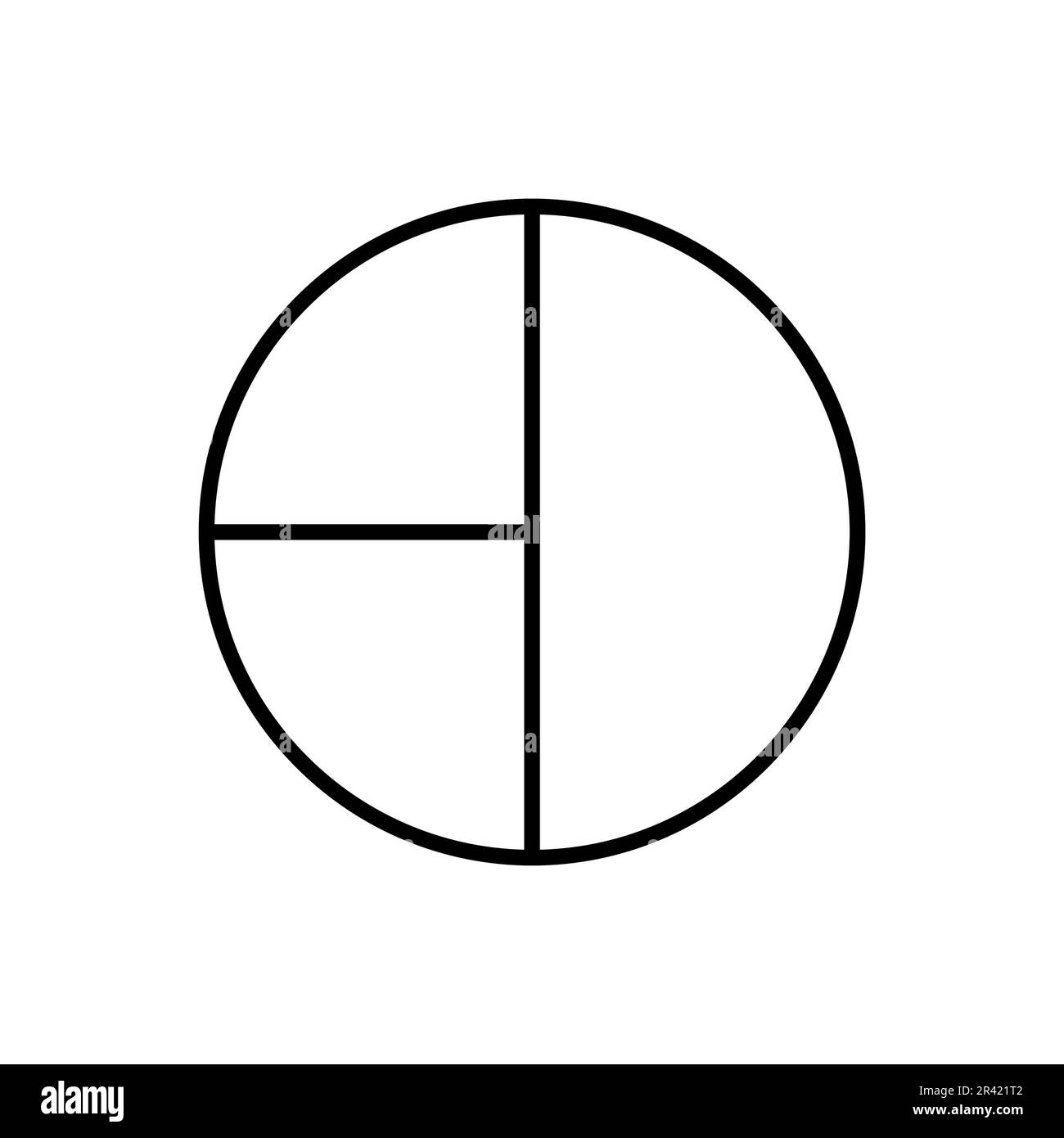 Pie Chart Lineal Icon Symbol Vector. Black Outline Pie Chart Icon Stock Vector Image & Art - Alamy