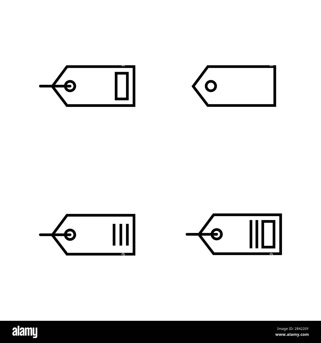 Price Tag Lineal Icon Symbol Vector. Black Outline Price Tag Icon Stock ...