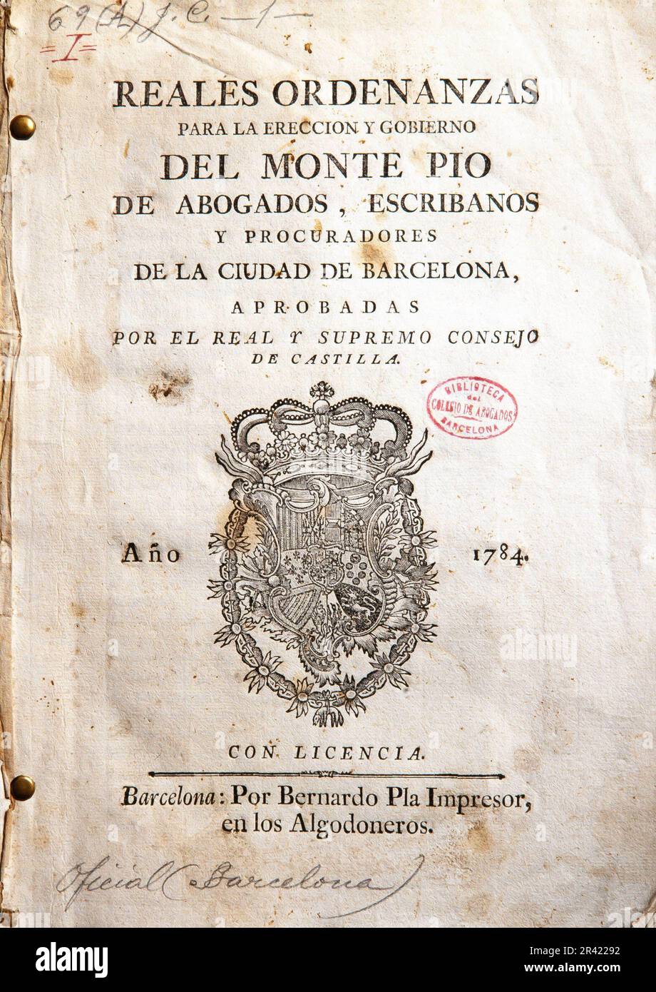 Reales ordenanzas para la elección y gobierno del Monte Pio de abogados ...