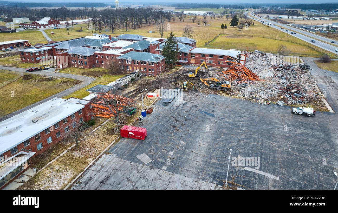 Byron Health Center Scrap Pile Parking Lot View Stock Photo - Alamy