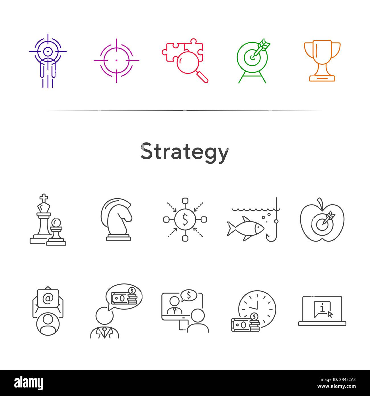 Strategy icon set Stock Vector Image & Art - Alamy