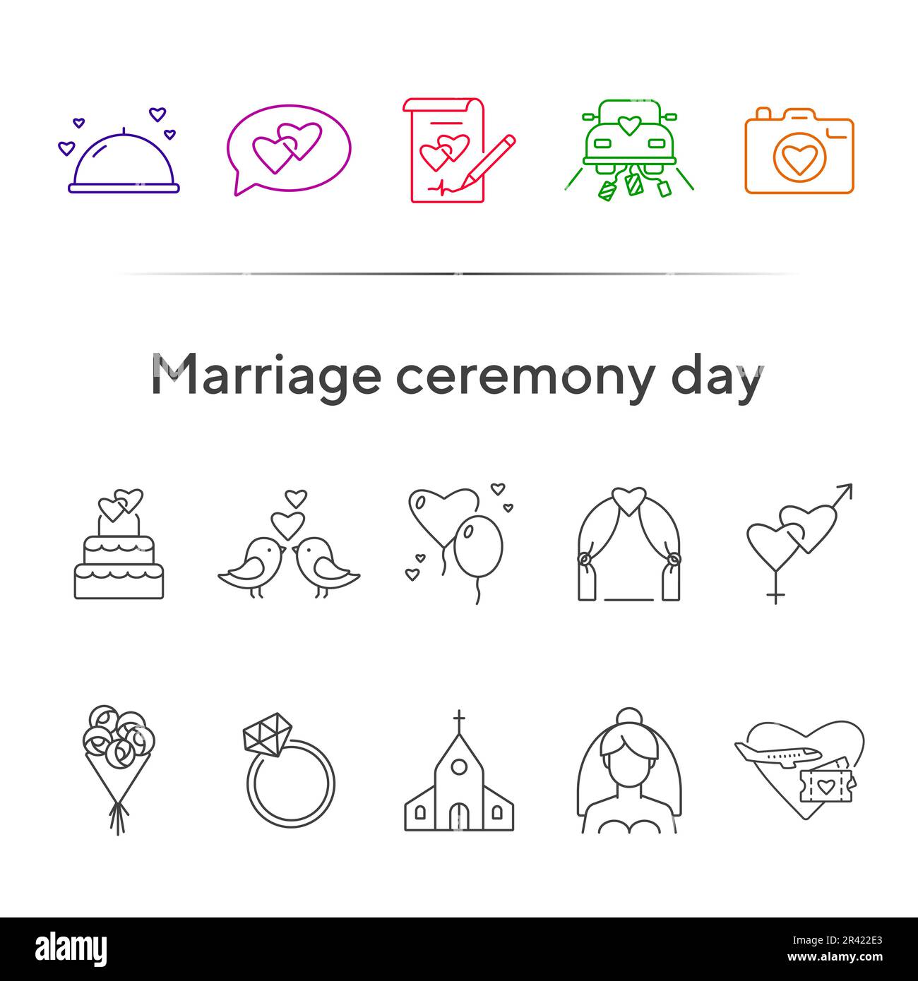 Marriage ceremony day icons hi-res stock photography and images - Alamy