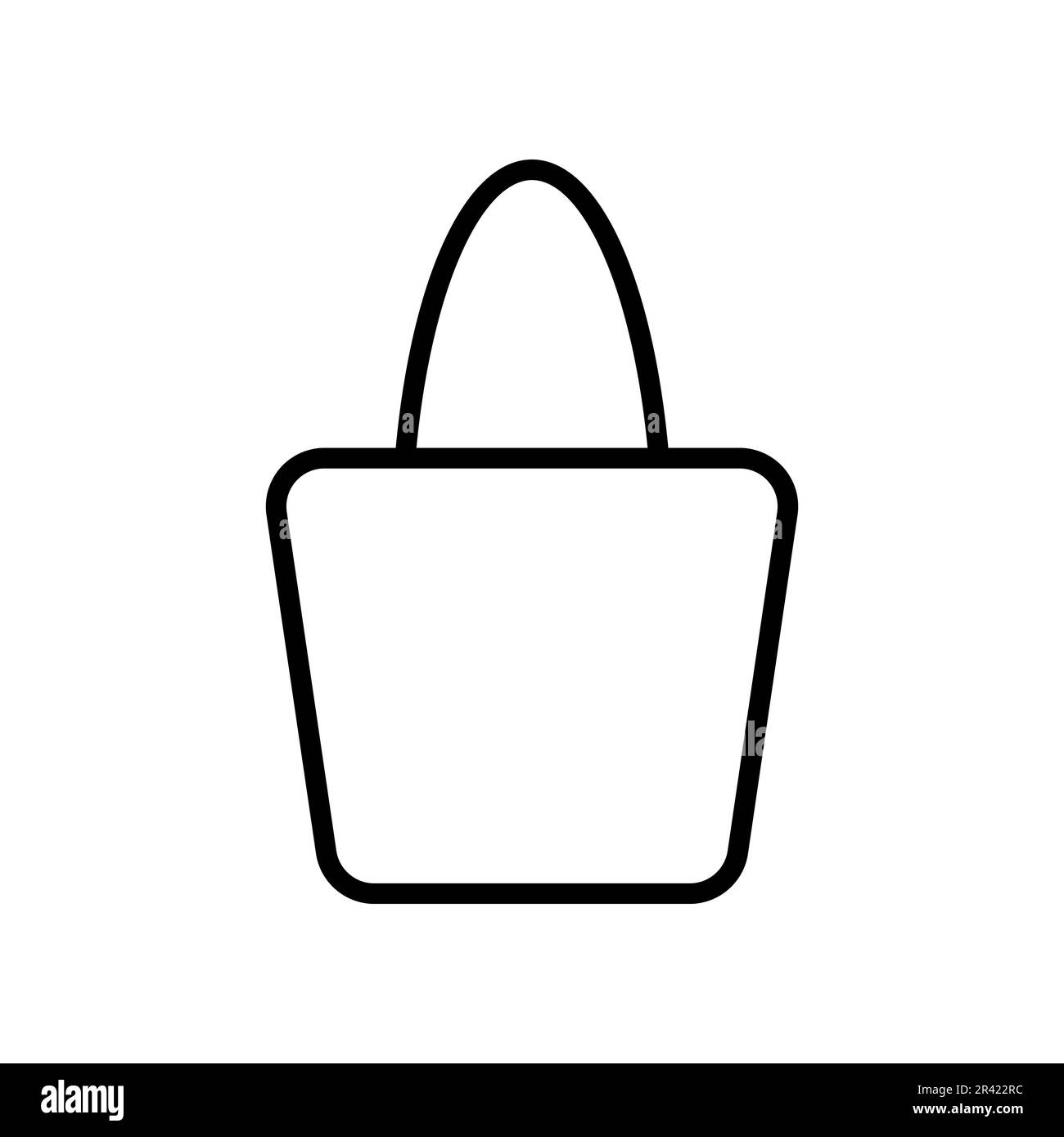 Shopping Bag Lineal Icon Symbol Vector. Black Outline Shopping Bag Icon ...