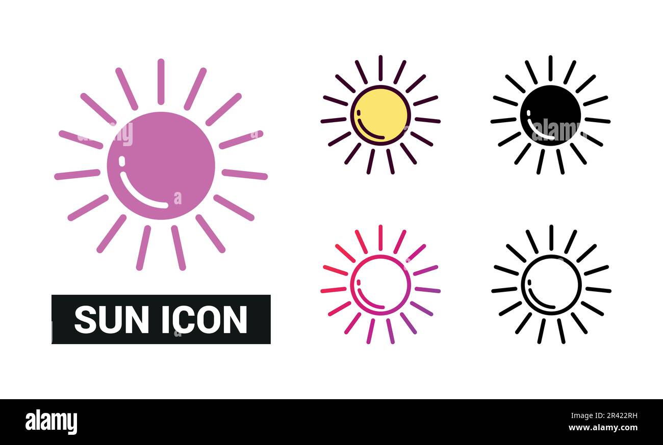Sun Icon Set Vector Illustration Stock Vector Image & Art - Alamy
