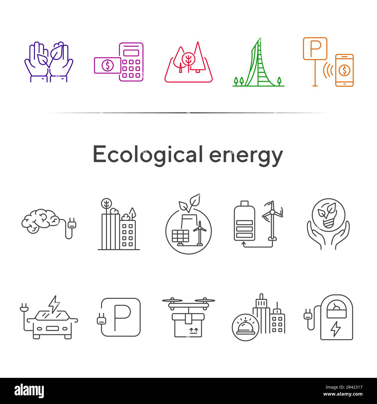 Ecological energy icons Stock Vector Image & Art - Alamy