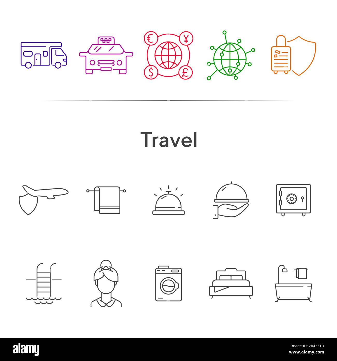 Travel line icon set Stock Vector Image & Art - Alamy