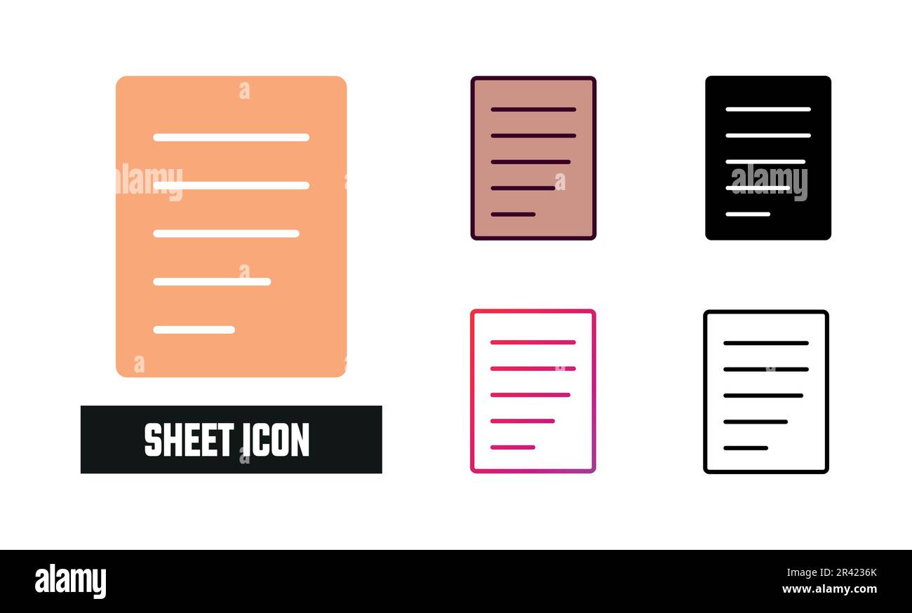 Sheet Icon Set Vector Illustration Stock Vector Image & Art - Alamy