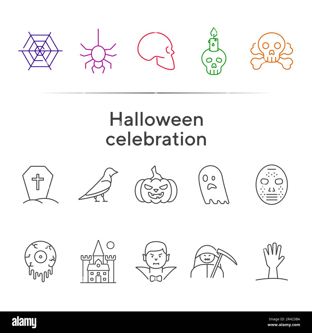 Halloween celebration line icons Stock Vector Image & Art - Alamy
