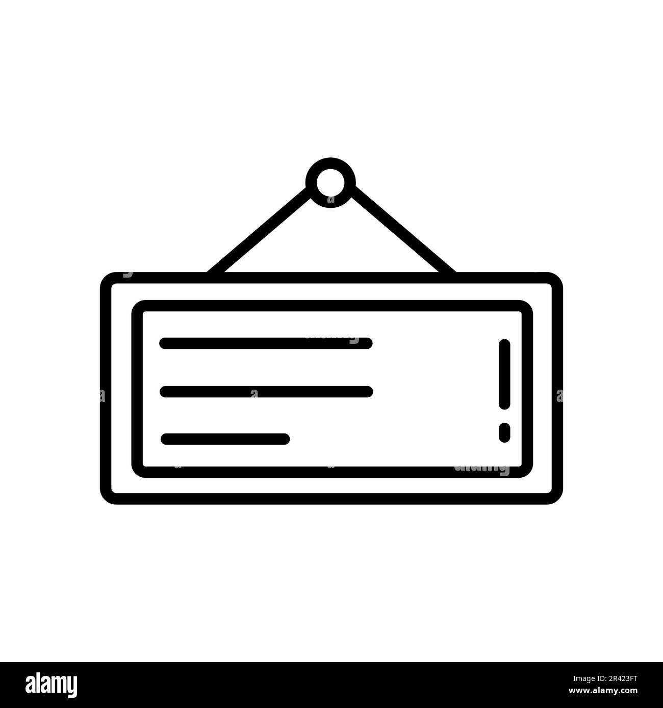 Signboard Lineal Icon Symbol Vector. Black Outline Signboard Icon Stock ...