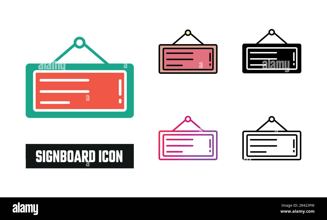 Signboard Icon Set Vector Illustration Stock Vector Image & Art - Alamy
