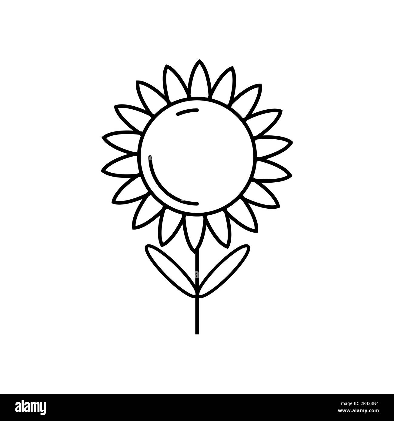 Sunflower Lineal Icon Symbol Vector. Black Outline Sunflower Icon Stock Vector Image & Art - Alamy